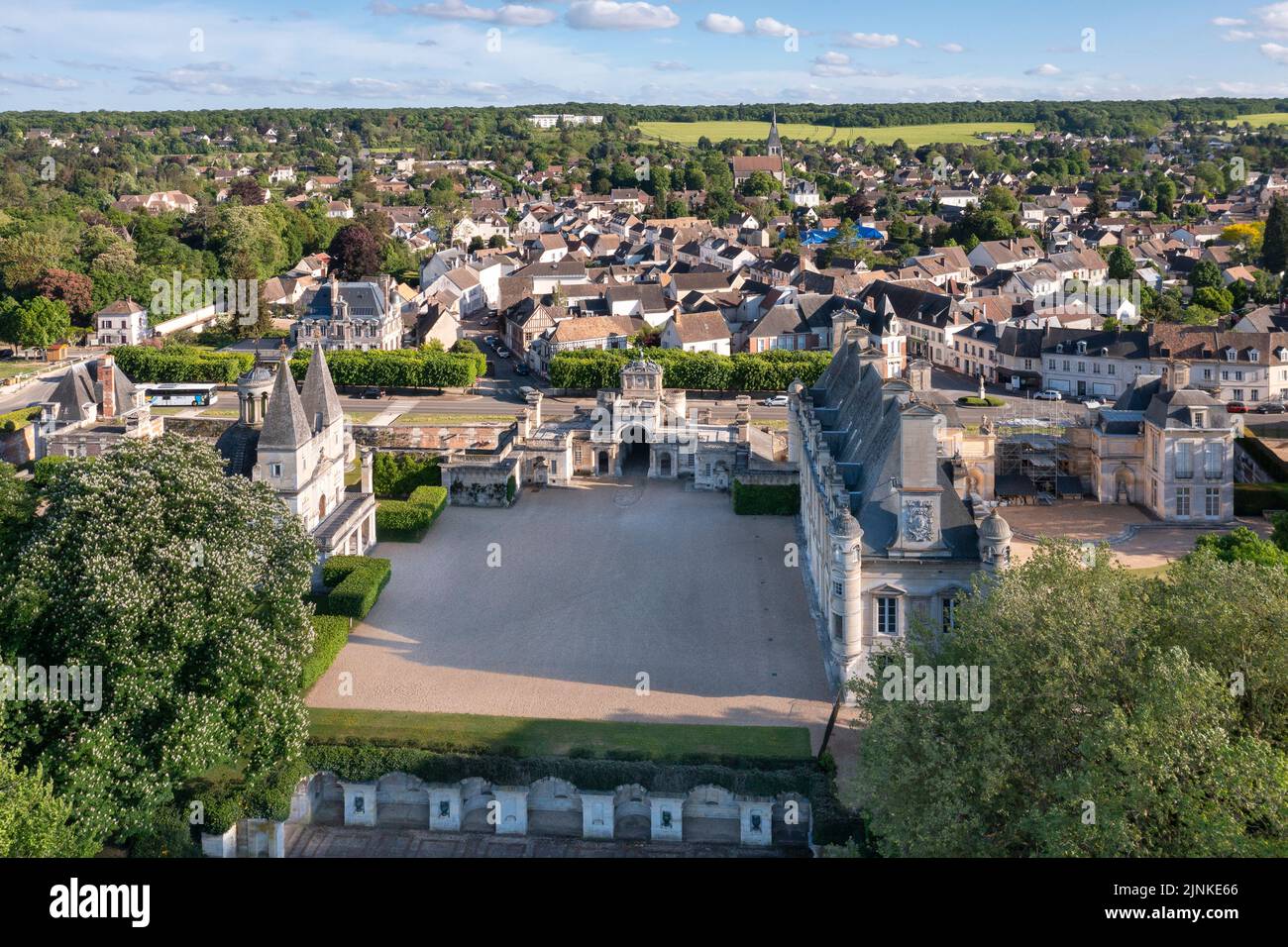France, Eure et Loir, the town and the Chateau d'Anet, 16th century ...