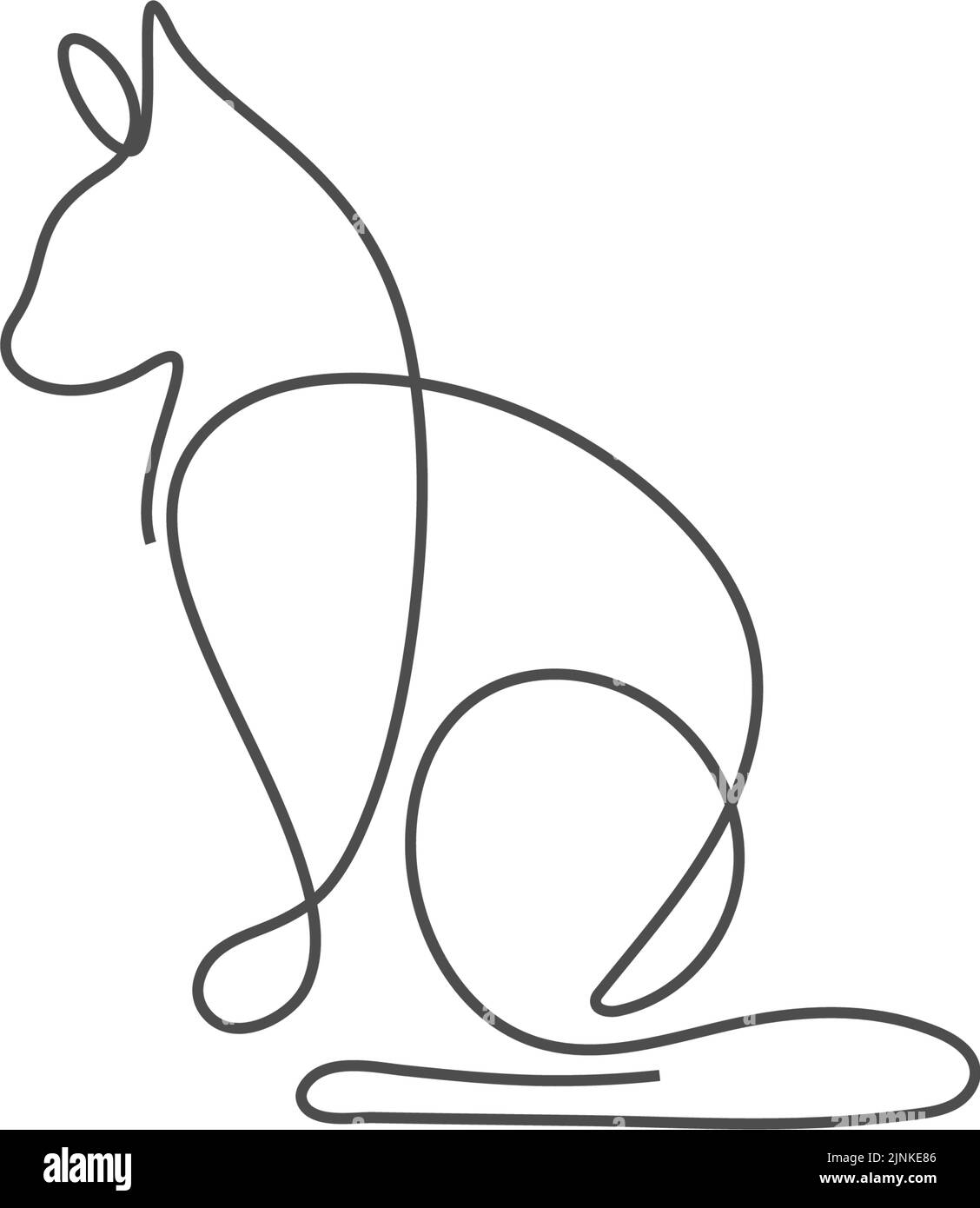 Cat line art design template illustration Stock Vector Image & Art - Alamy