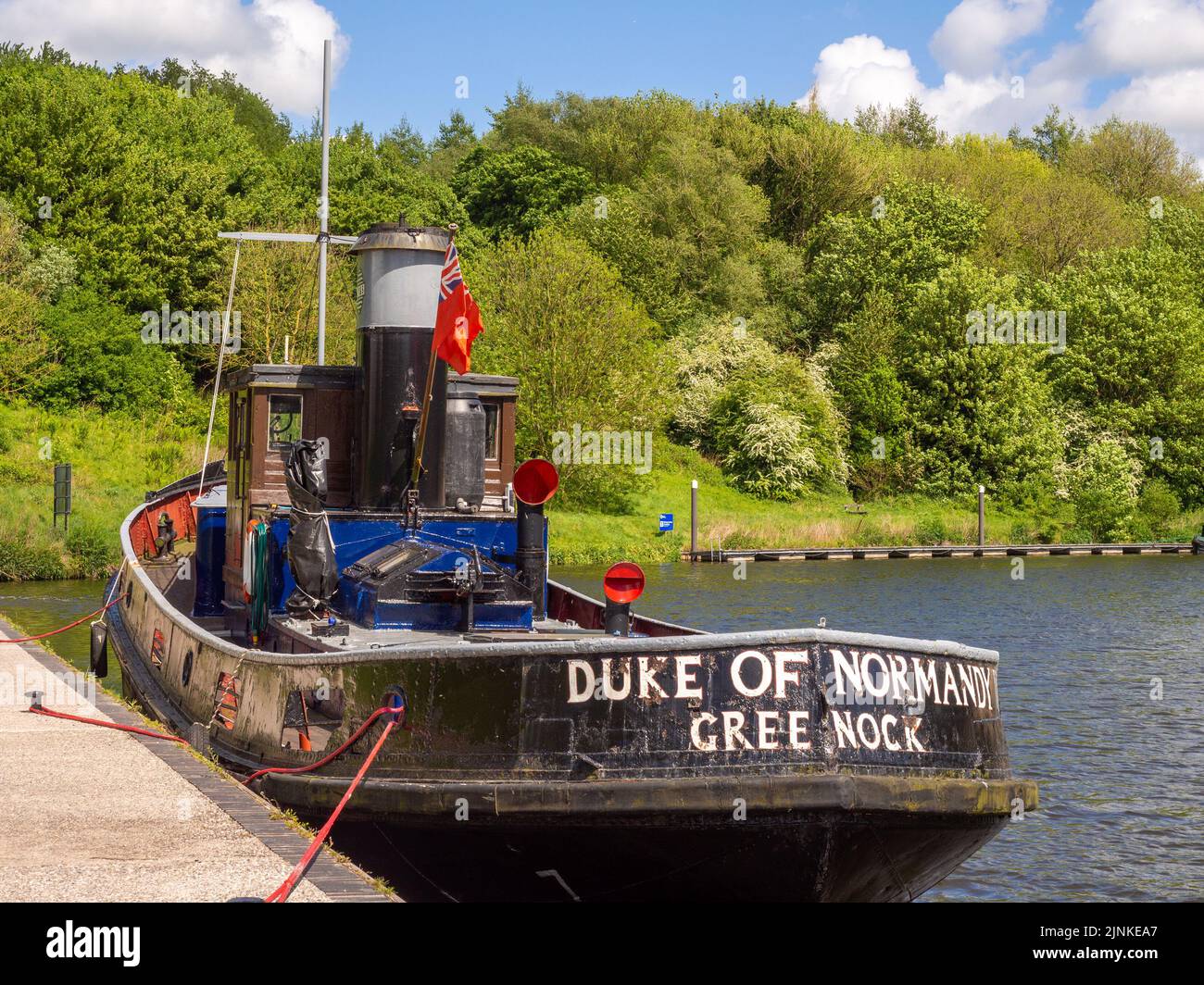 Anderton, Cheshire, UK. May 10th 2022. Large boat 'Duke of Normandy II ...