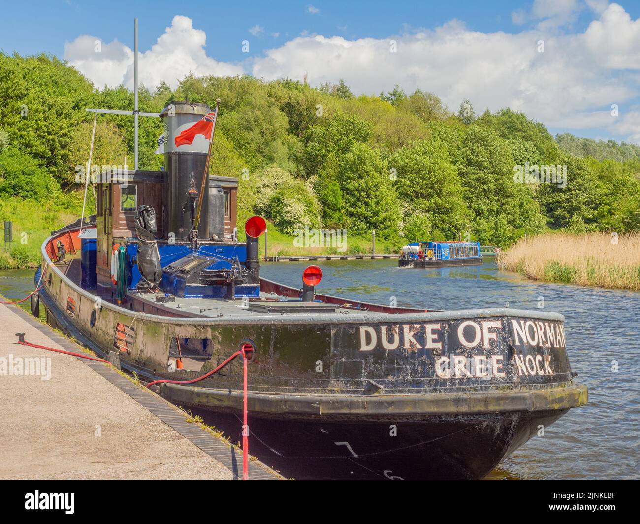 Anderton, Cheshire, UK. May 10th 2022. Large boat 'Duke of Normandy II ...