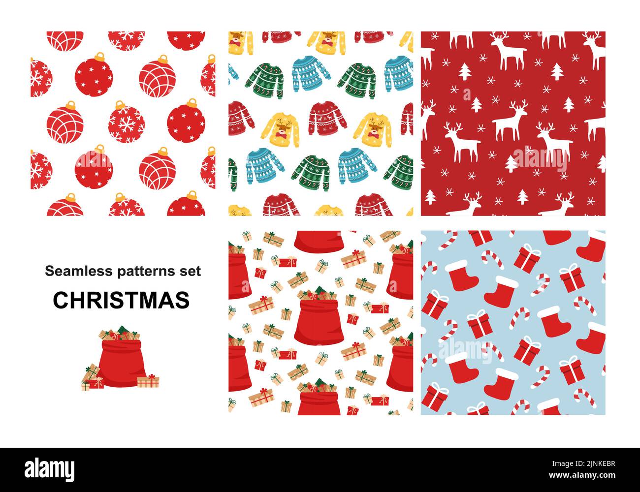 Set christmas seamless patterns Stock Vector Image & Art - Alamy
