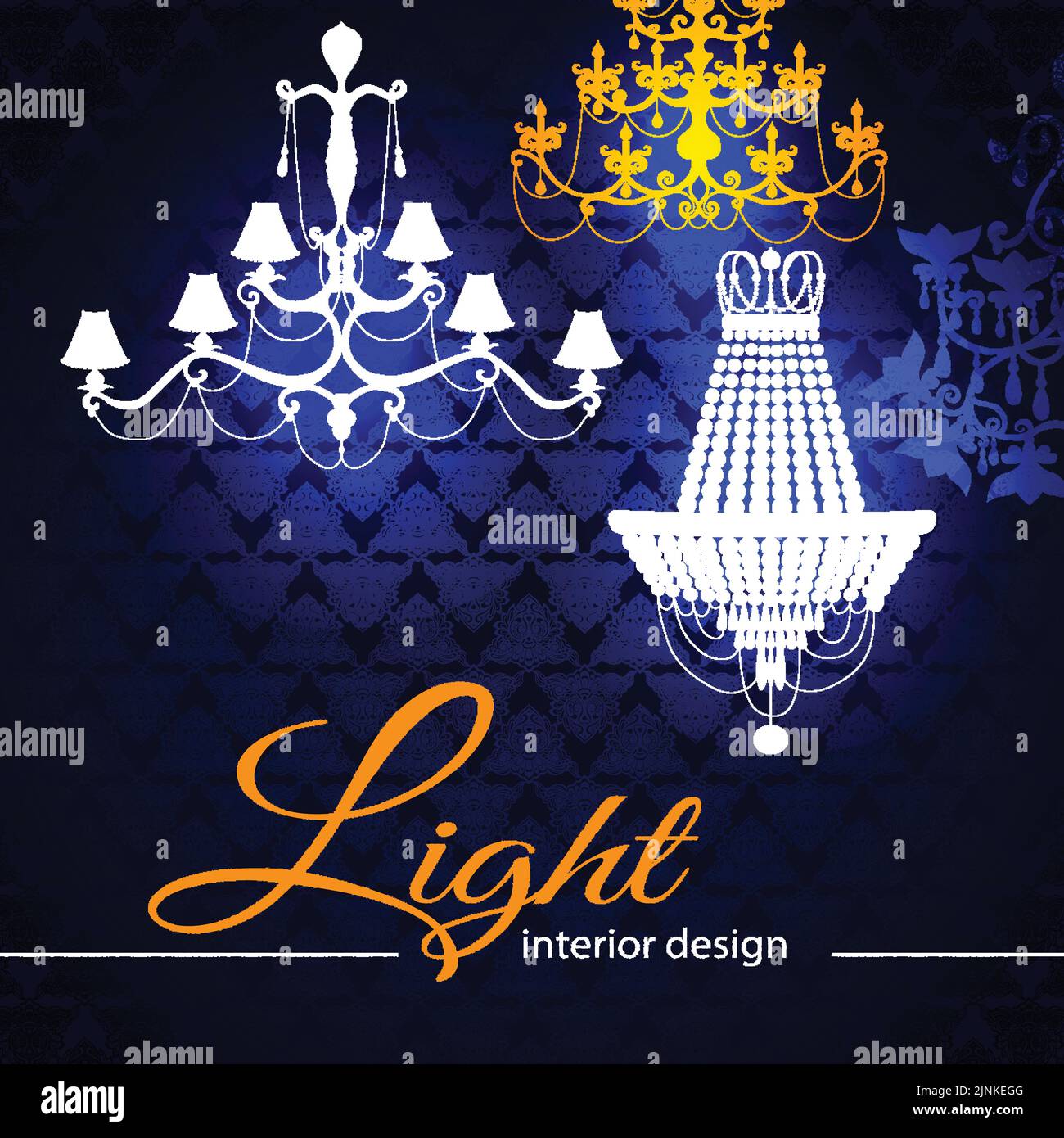 Luxury chandeliers poster with retro ornament on background vector ...