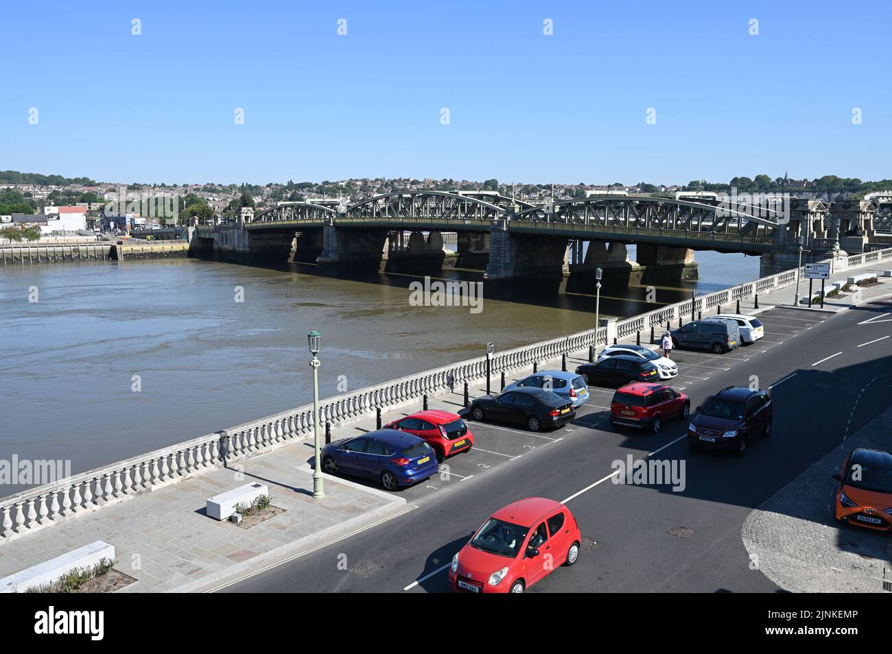Views from a castle in Kent of the River Medway between Strood and ...