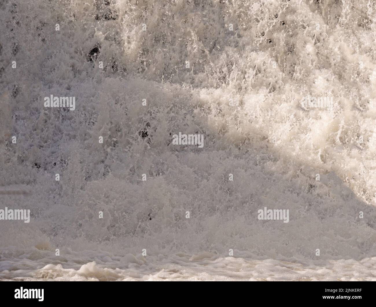 The power of water, Waterfall on the river Bollin at Styal Country Park ...