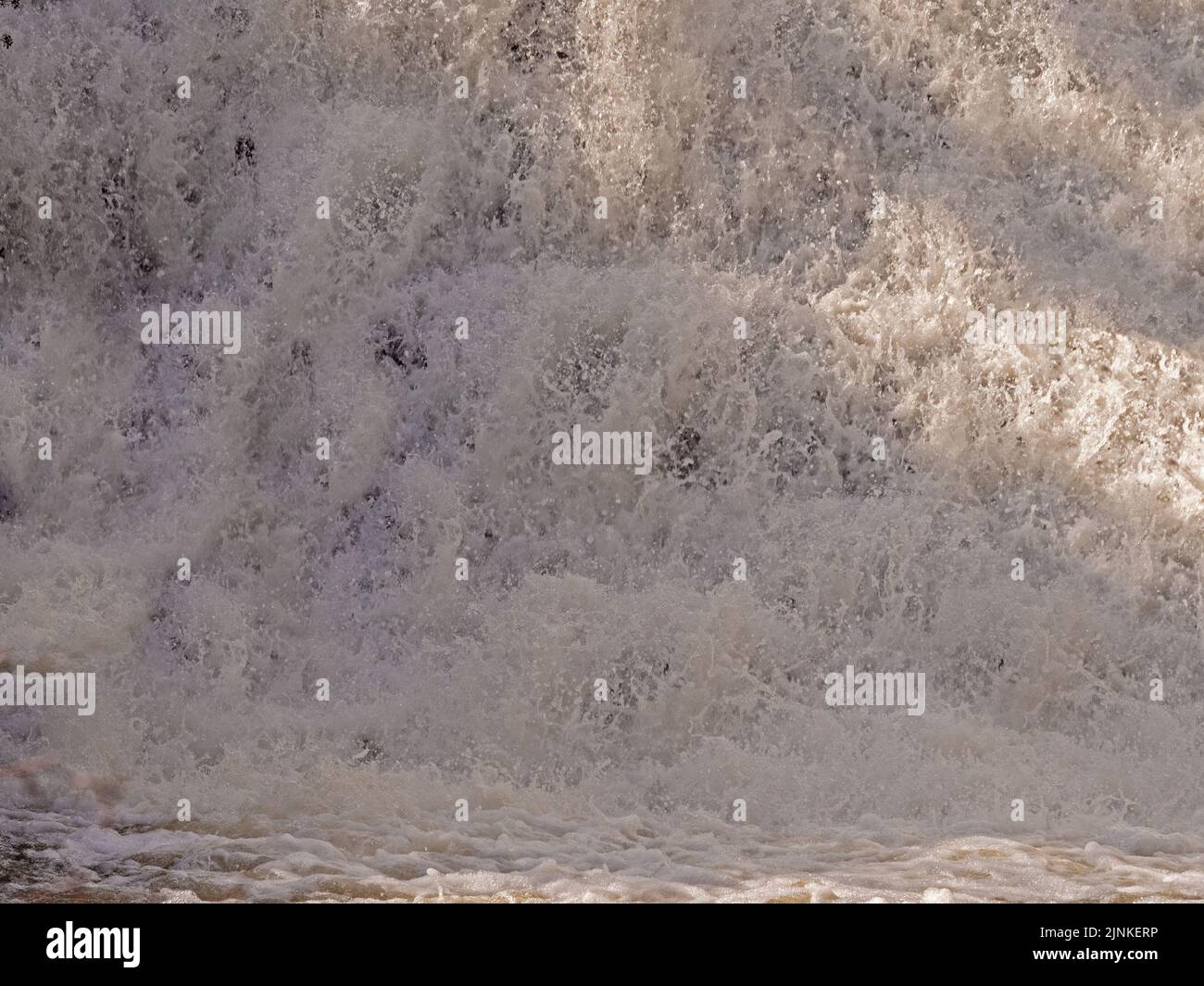 The power of water, Waterfall on the river Bollin at Styal Country Park ...