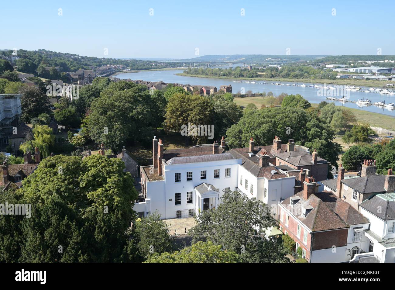 Views from a castle in Kent of the River Medway between Strood and ...