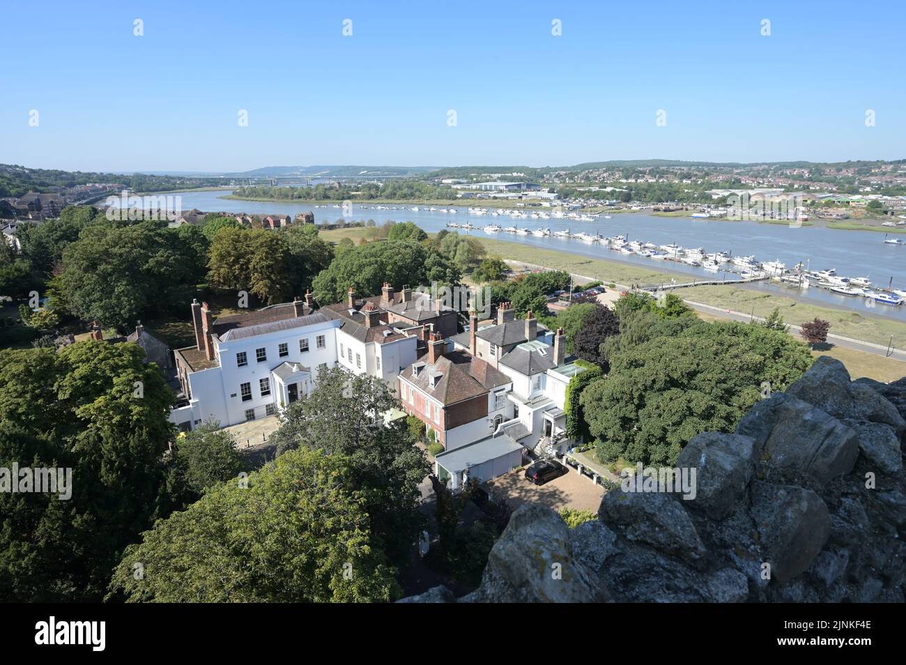 Views from a castle in Kent of the River Medway between Strood and ...