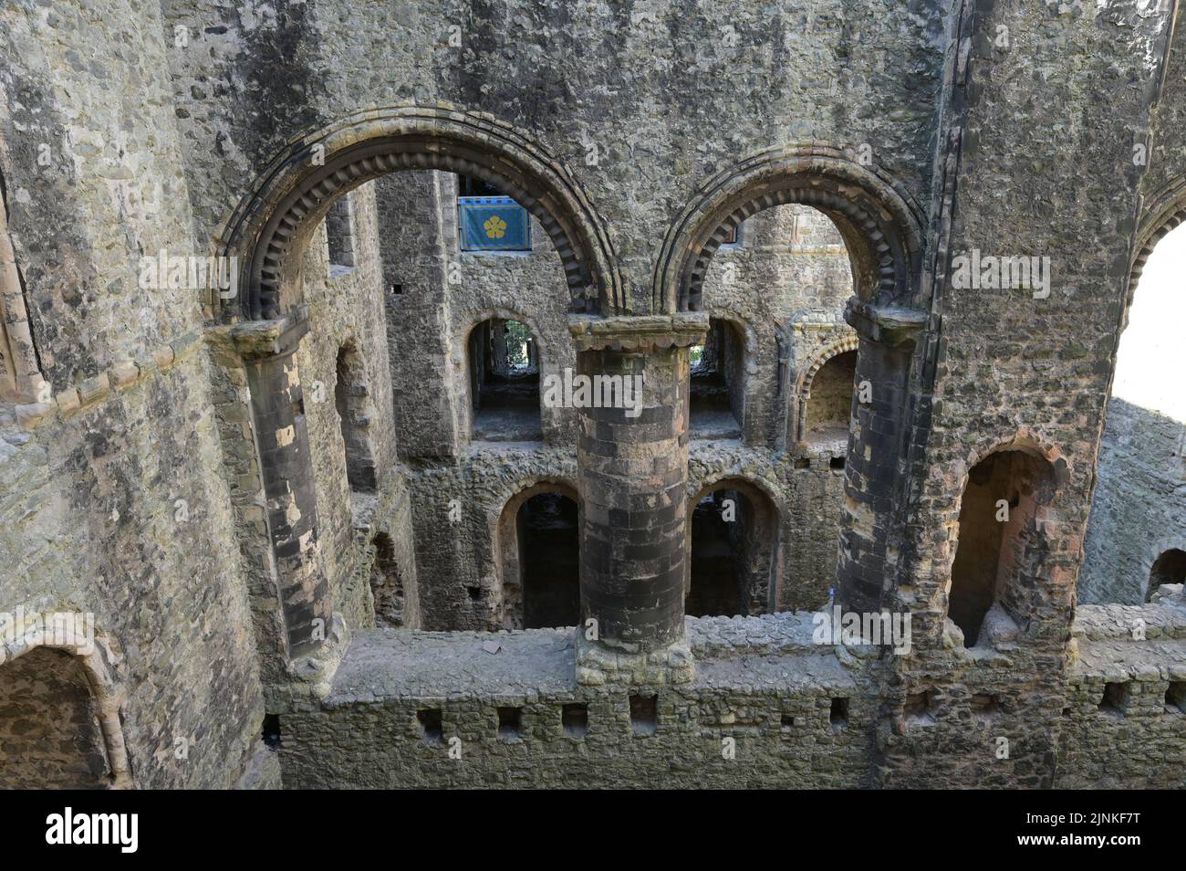 The inner walls of a castle in the UK Stock Photo - Alamy