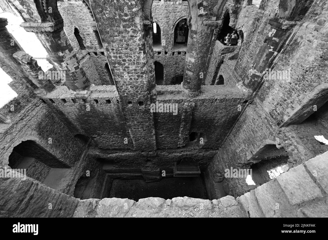 The inner walls of a castle in the UK Stock Photo - Alamy