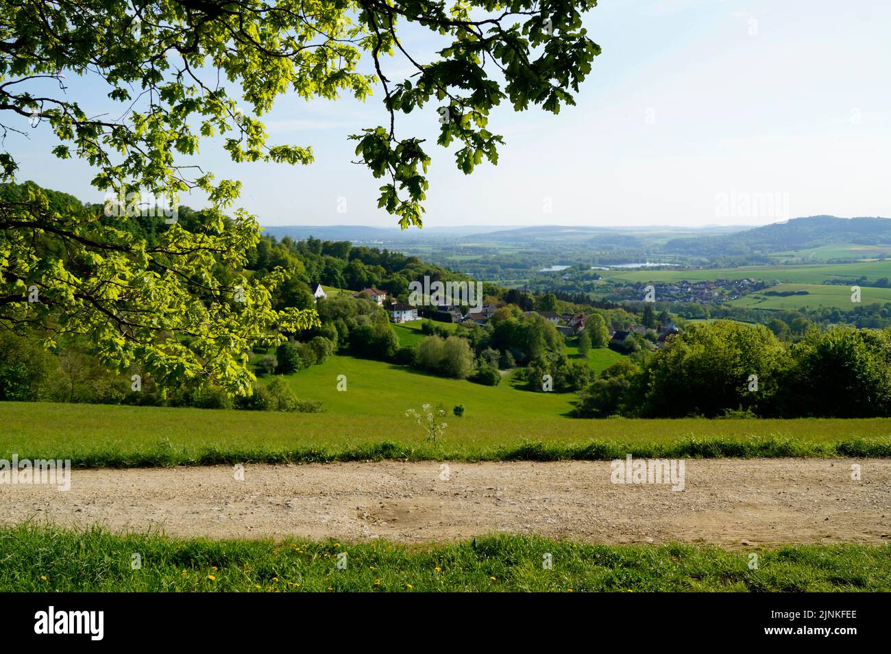 the beautiful landscape surrounding the town of Bad Staffelstein north ...