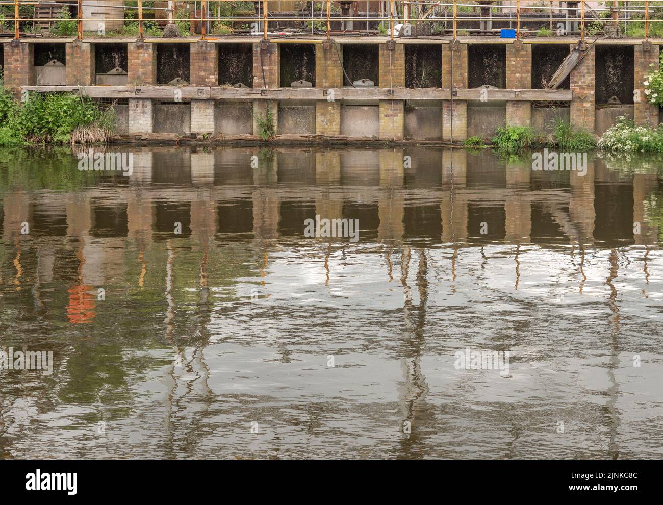Industrial reflection of Lyons salt waorks in the River Weaver ...