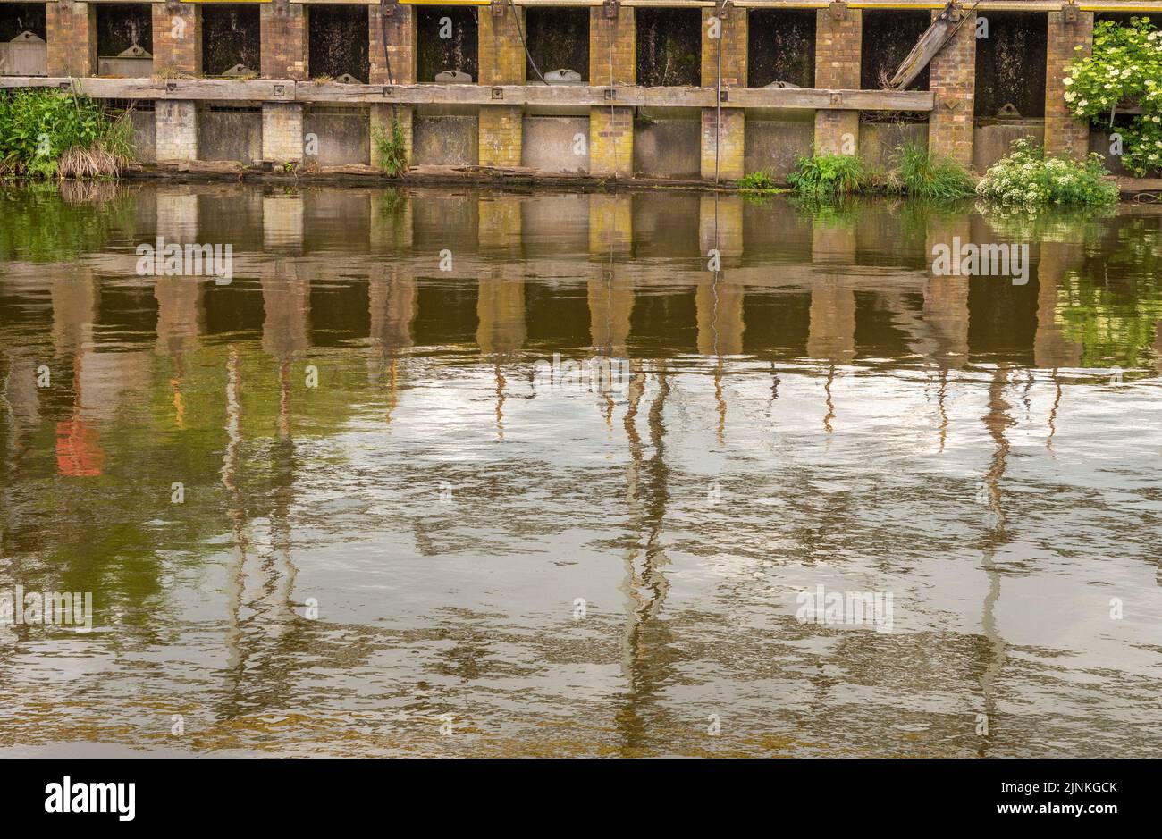 Industrial reflection of Lyons salt waorks in the River Weaver ...