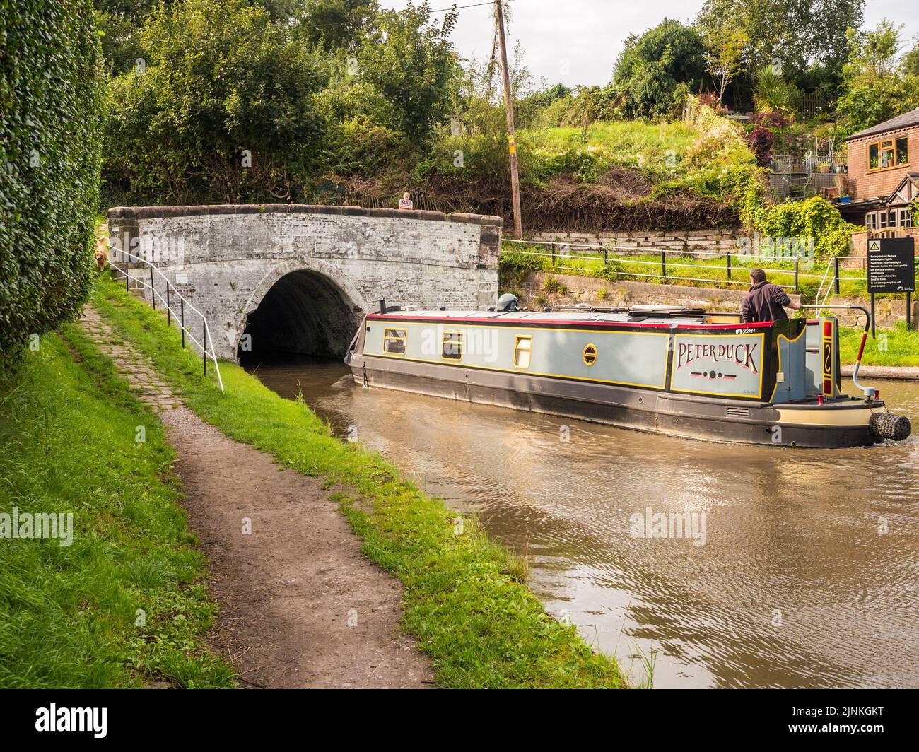 Northwich, Cheshire, UK. September 11th 2020. Canal long boat of the ...