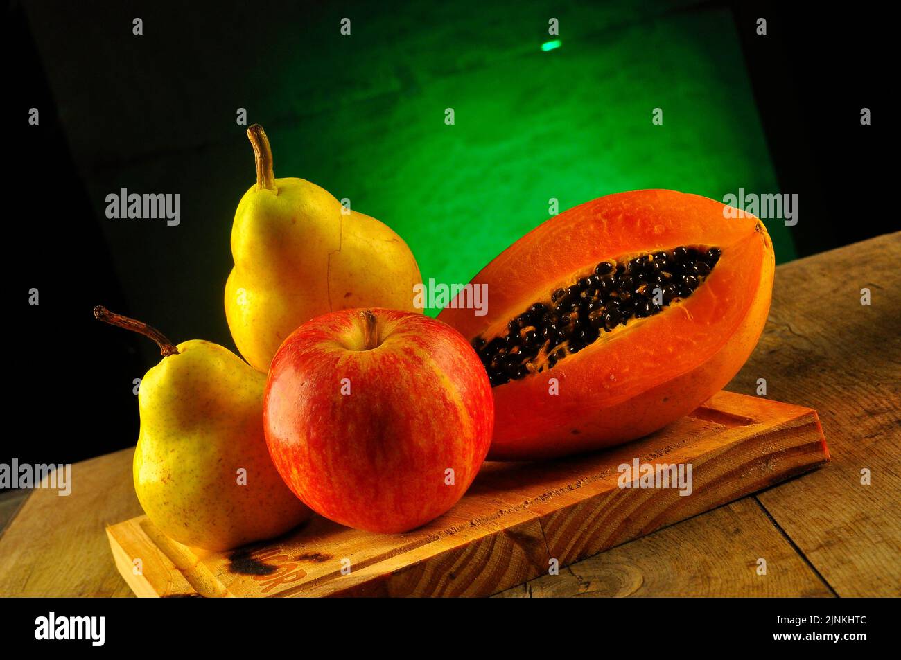 Tropical fruits on the table, healthy food Stock Photo - Alamy
