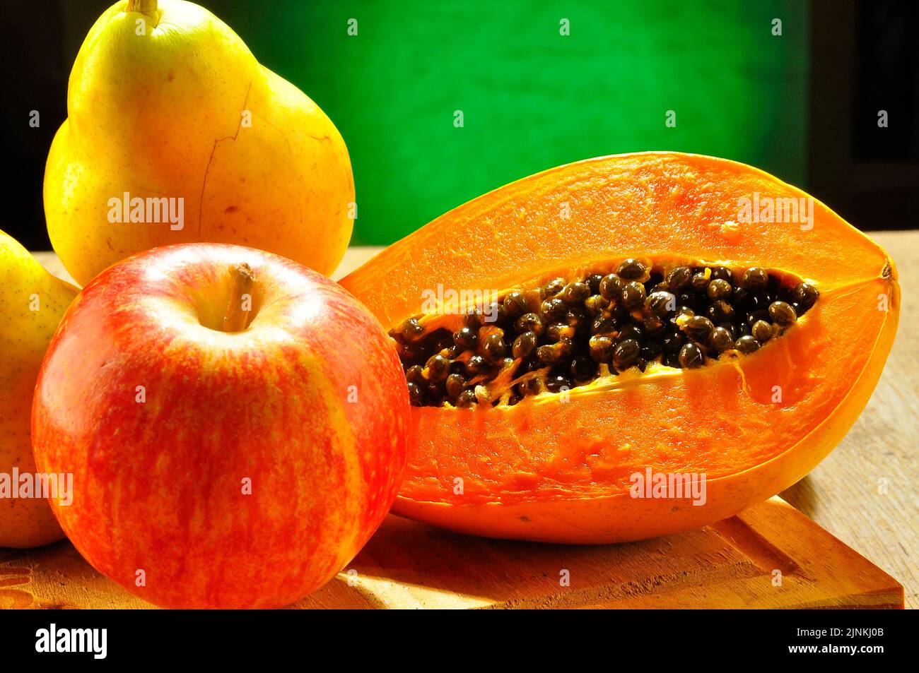 Tropical fruits on the table, healthy food Stock Photo - Alamy