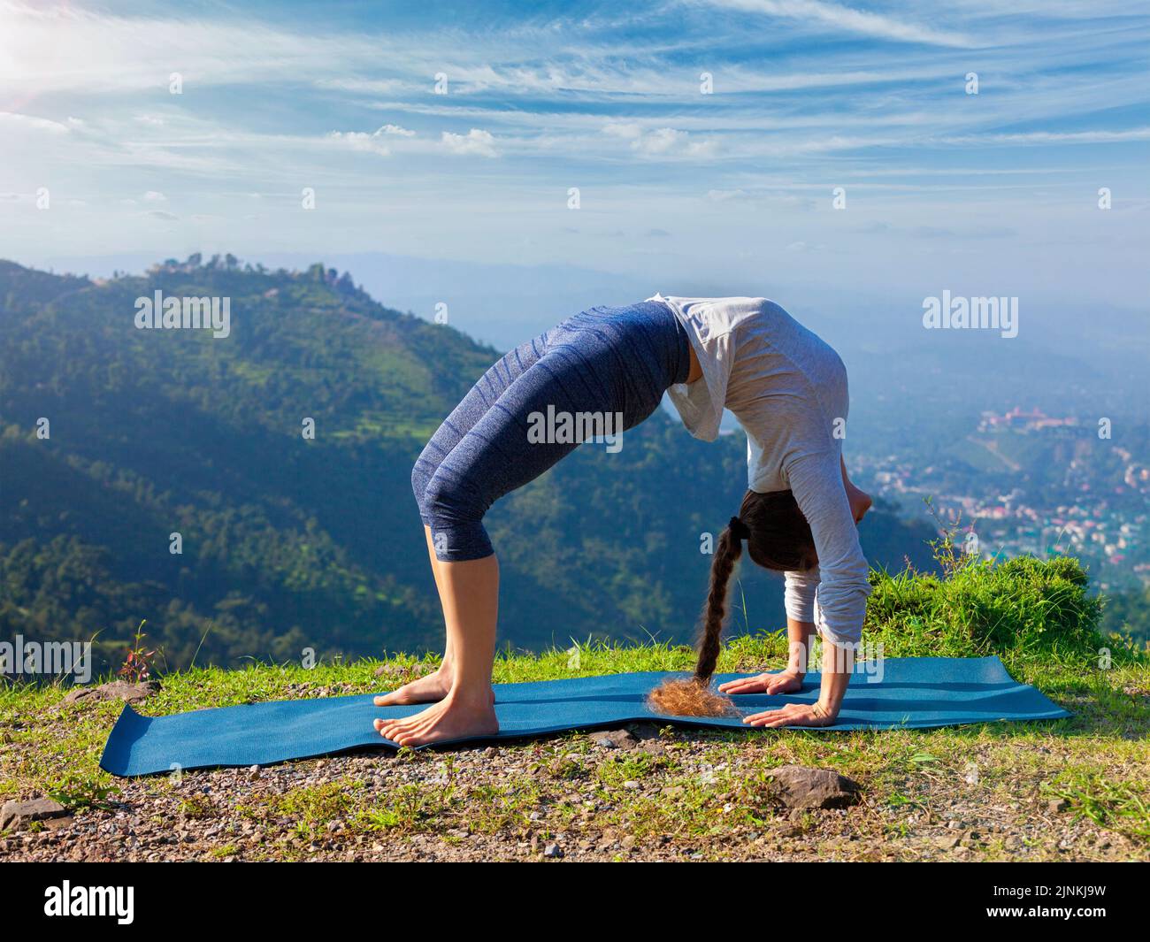 yoga, back bending, outdoor yoga, yogas, backbend, backbends Stock ...