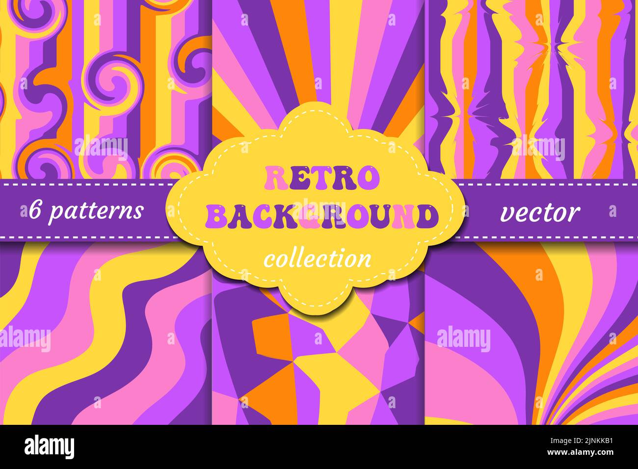 Retro 70s 60s seamless patterns . Endless texture can be used for ...