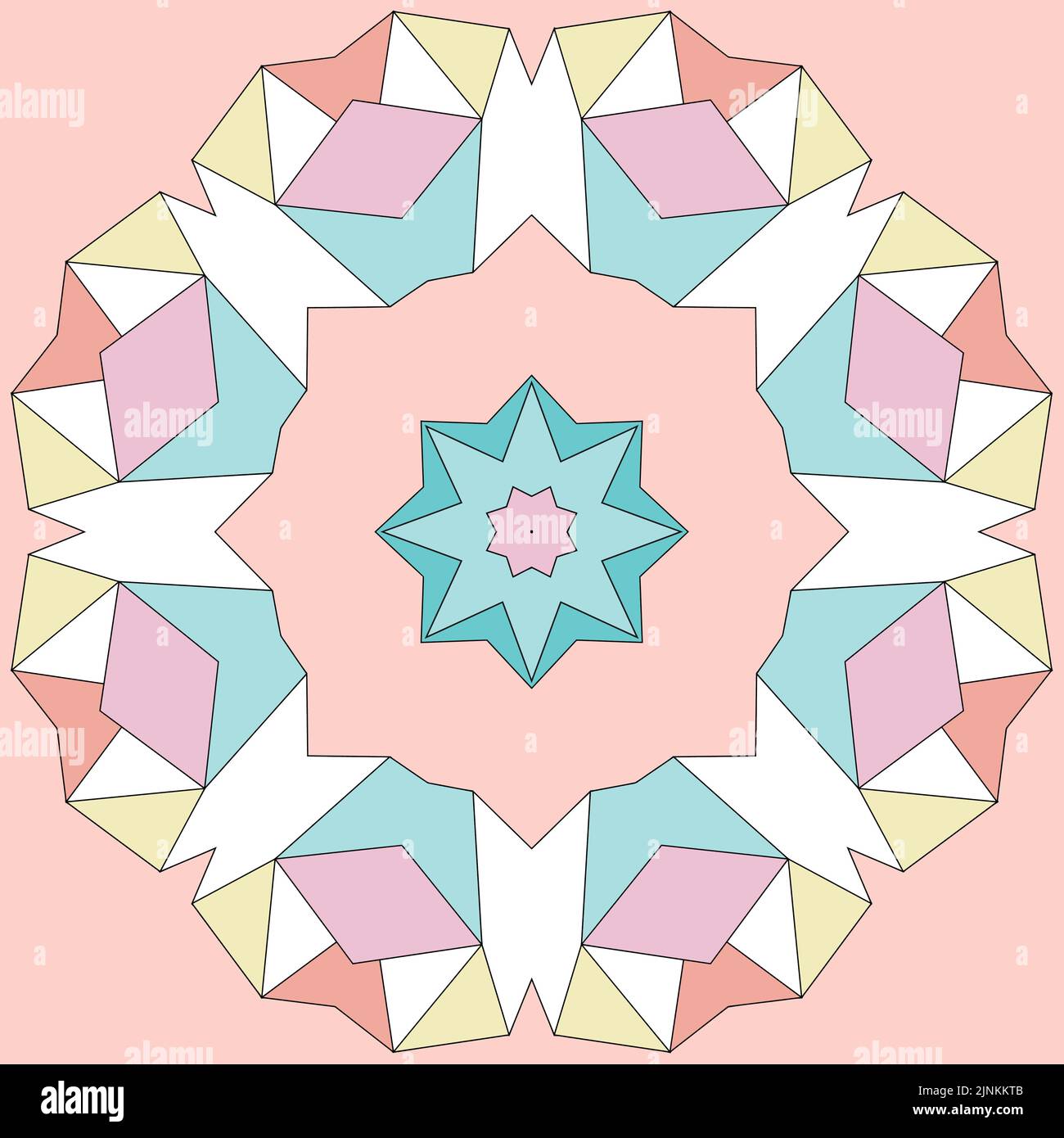 Beautiful ceramic Tiles Patterns on pink background Stock Vector Image ...