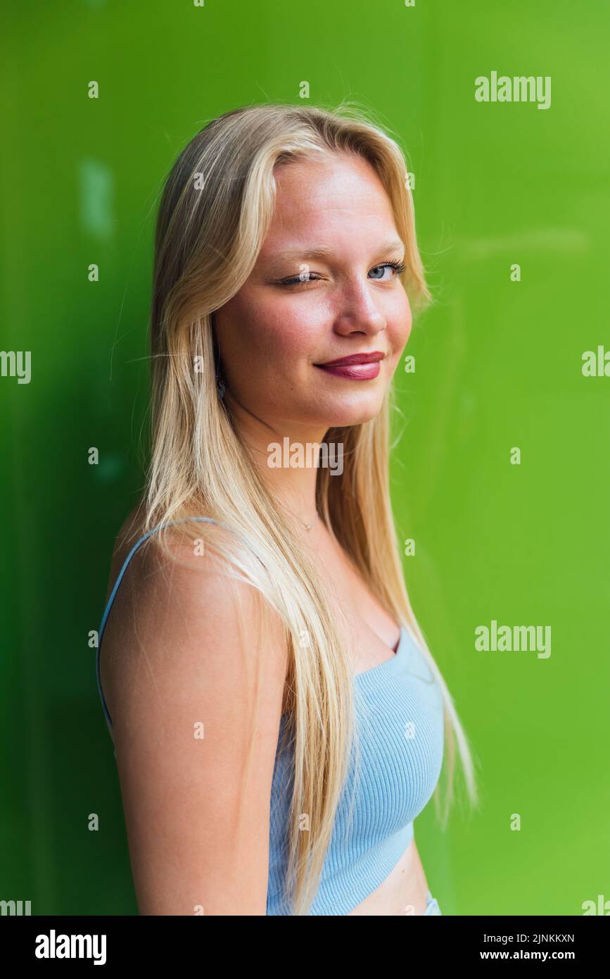 young woman, wink, girl, girls, woman, young women, winks Stock Photo ...