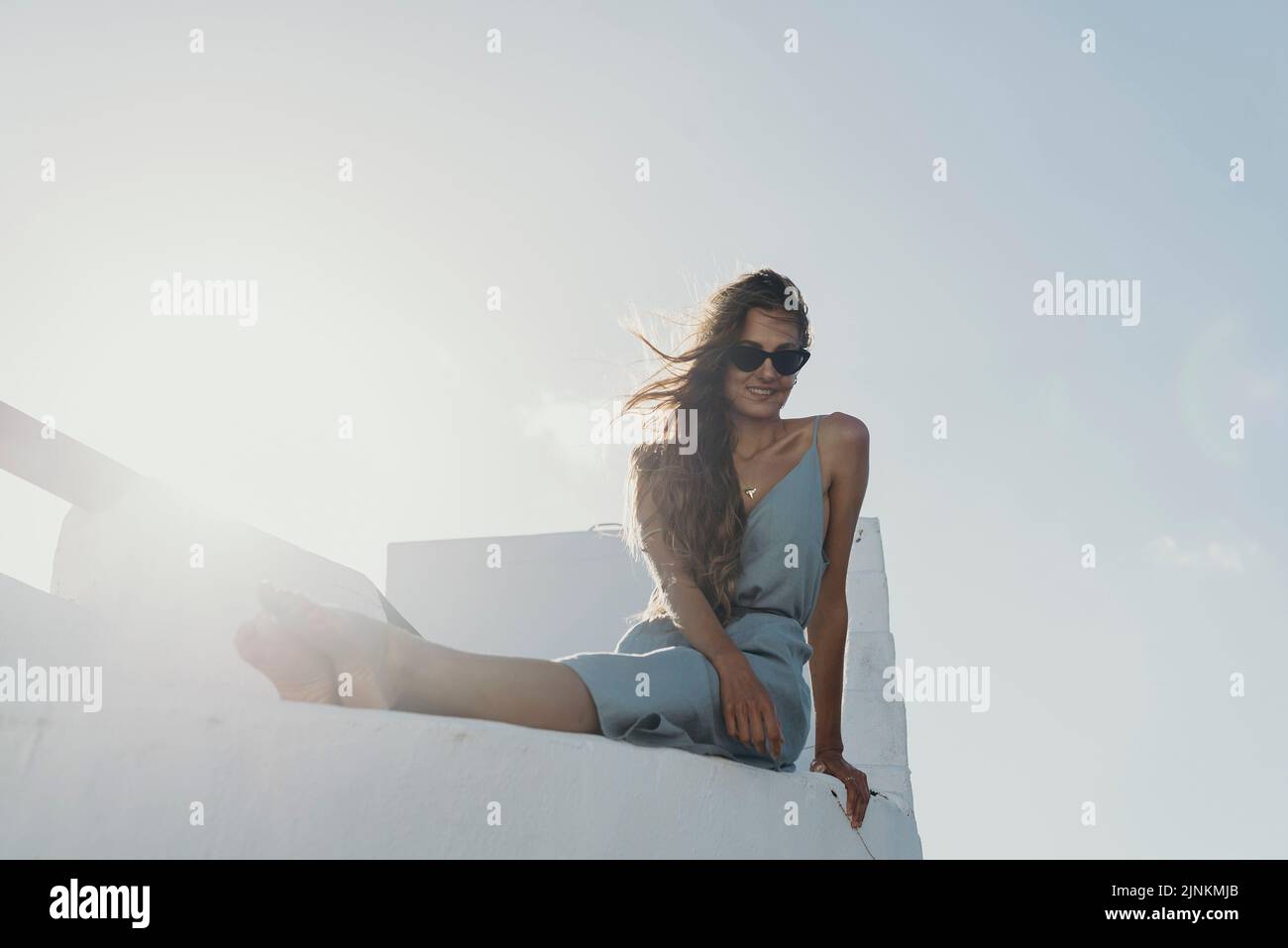 young woman, long hair, sunlight, summer, vacation, girl, girls, woman ...