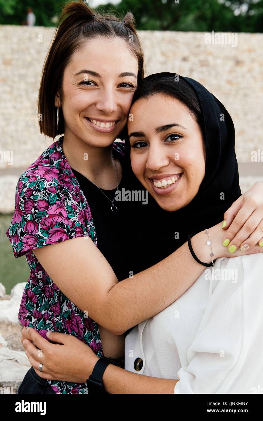 smiling, bonding, friends, multicultural, smile, friend, multiculturals ...