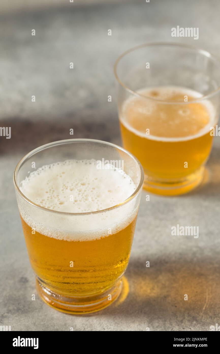 Cold Boozy Refreshing Beer in a Short Glass Stock Photo - Alamy