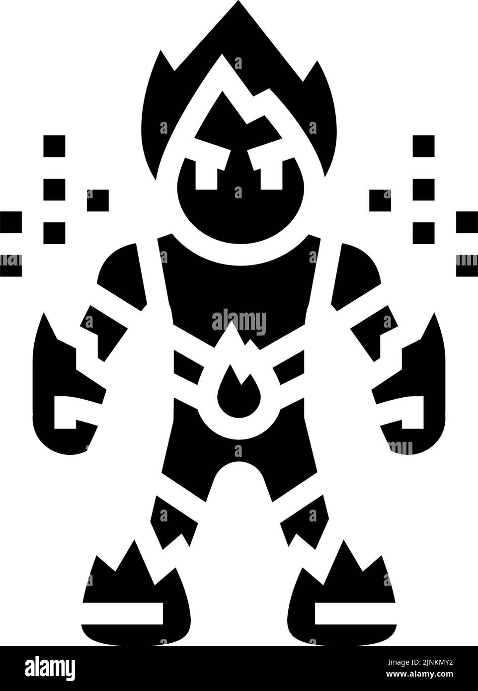 fire monster glyph icon vector illustration Stock Vector Image & Art ...