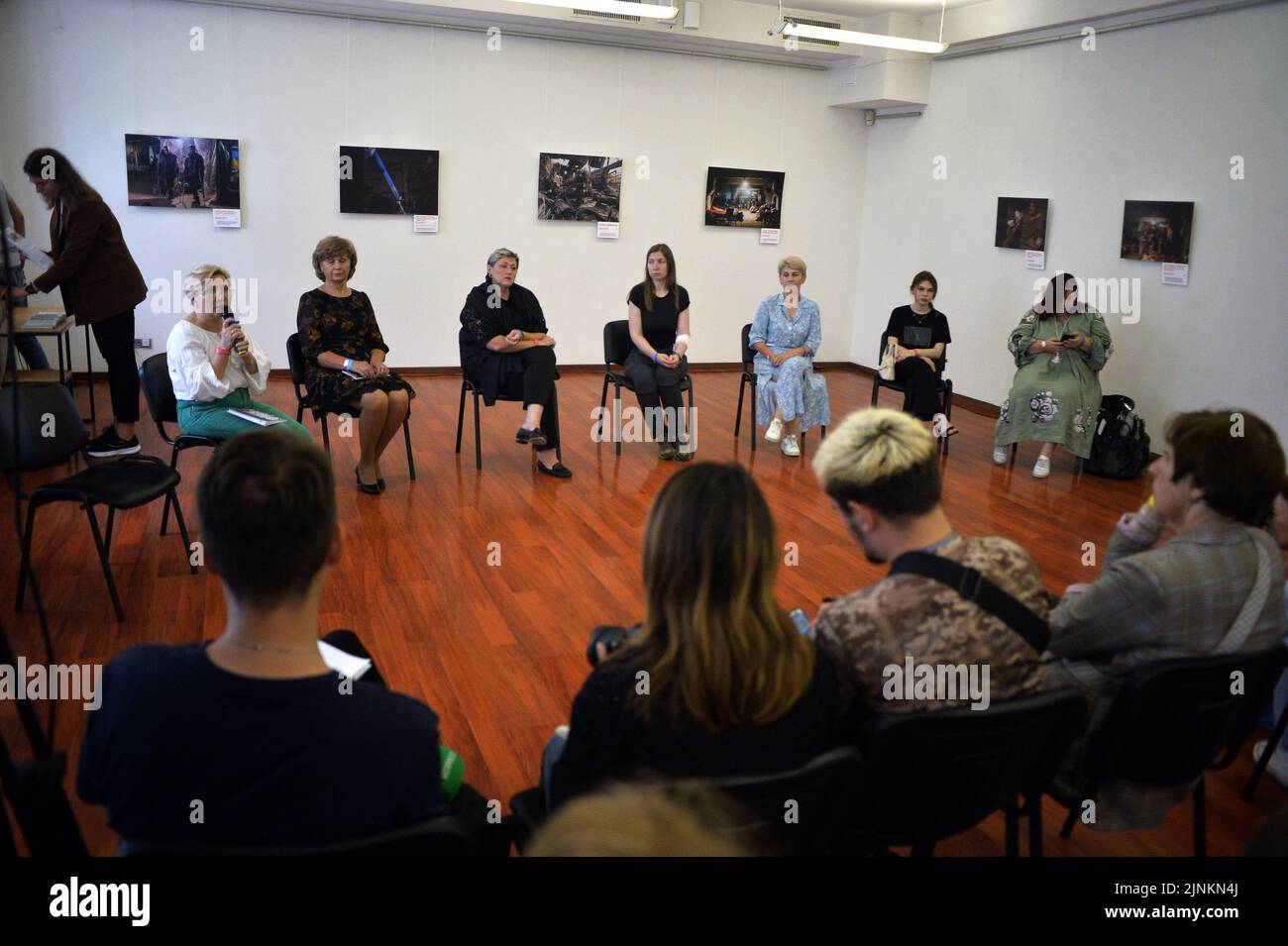 KYIV, UKRAINE - AUGUST 12, 2022 - Mother of an Azov Regiment soldier Nataliia, sister of an Azov ...