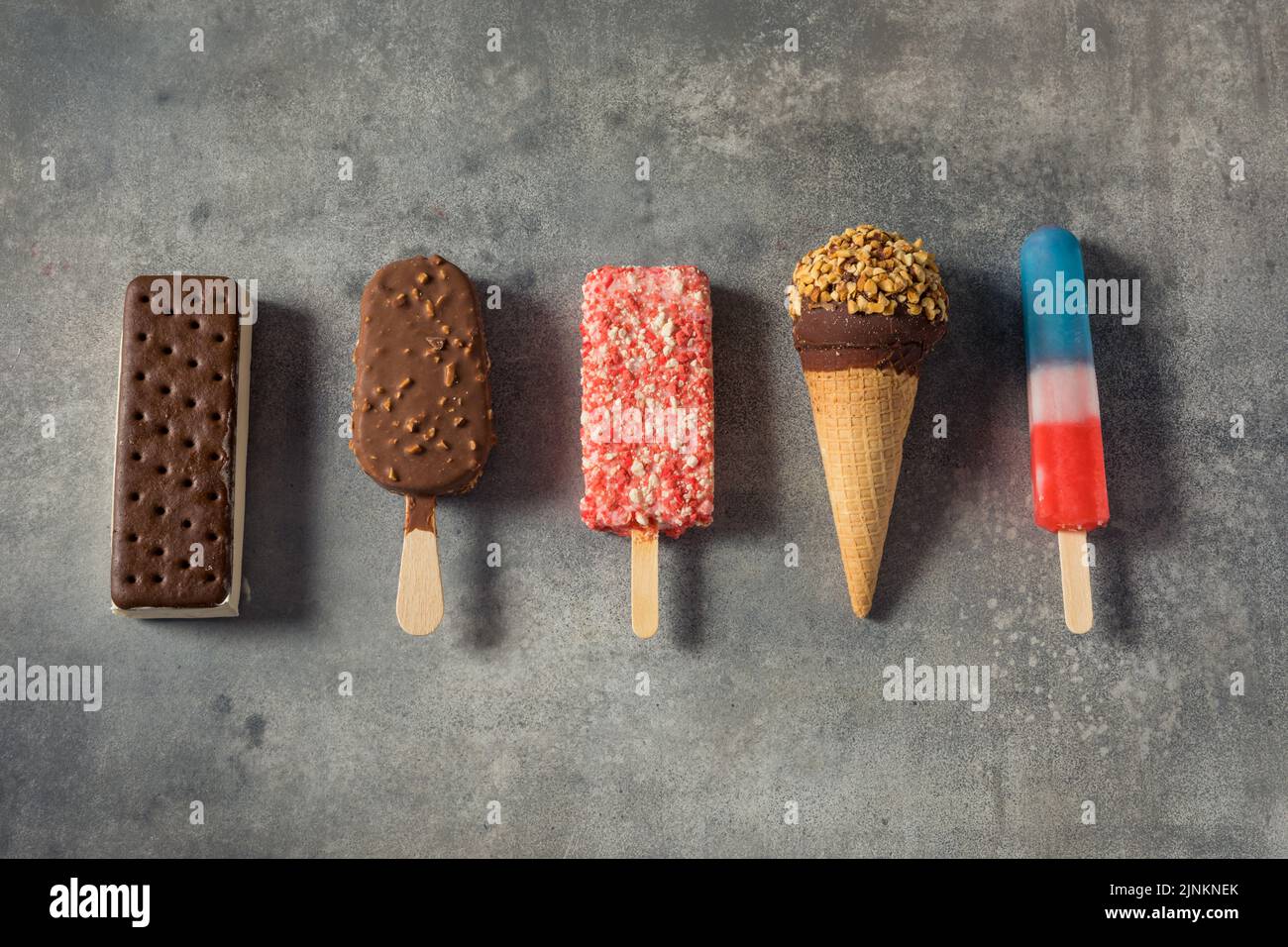 Frozen Assorted Ice Cream Bars for the Summer Stock Photo - Alamy