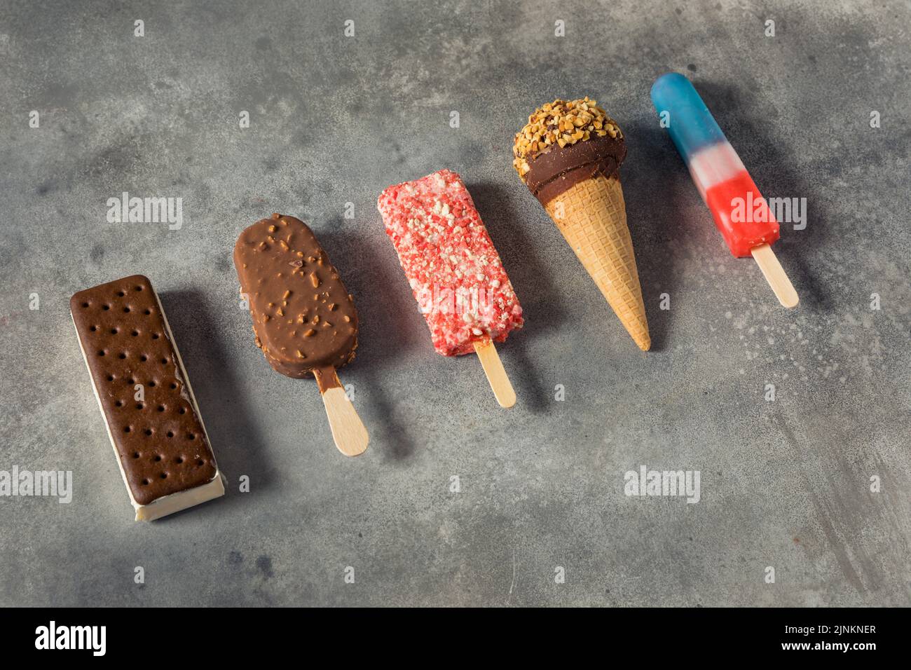 Frozen Assorted Ice Cream Bars for the Summer Stock Photo - Alamy