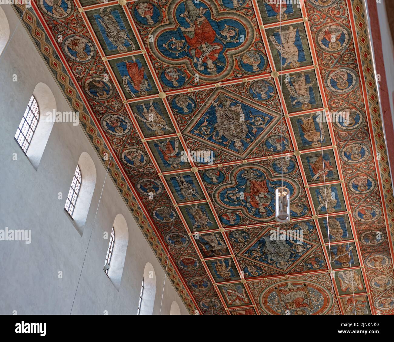 The original wooden ceiling from the 13th century in the St. Micaelis ...