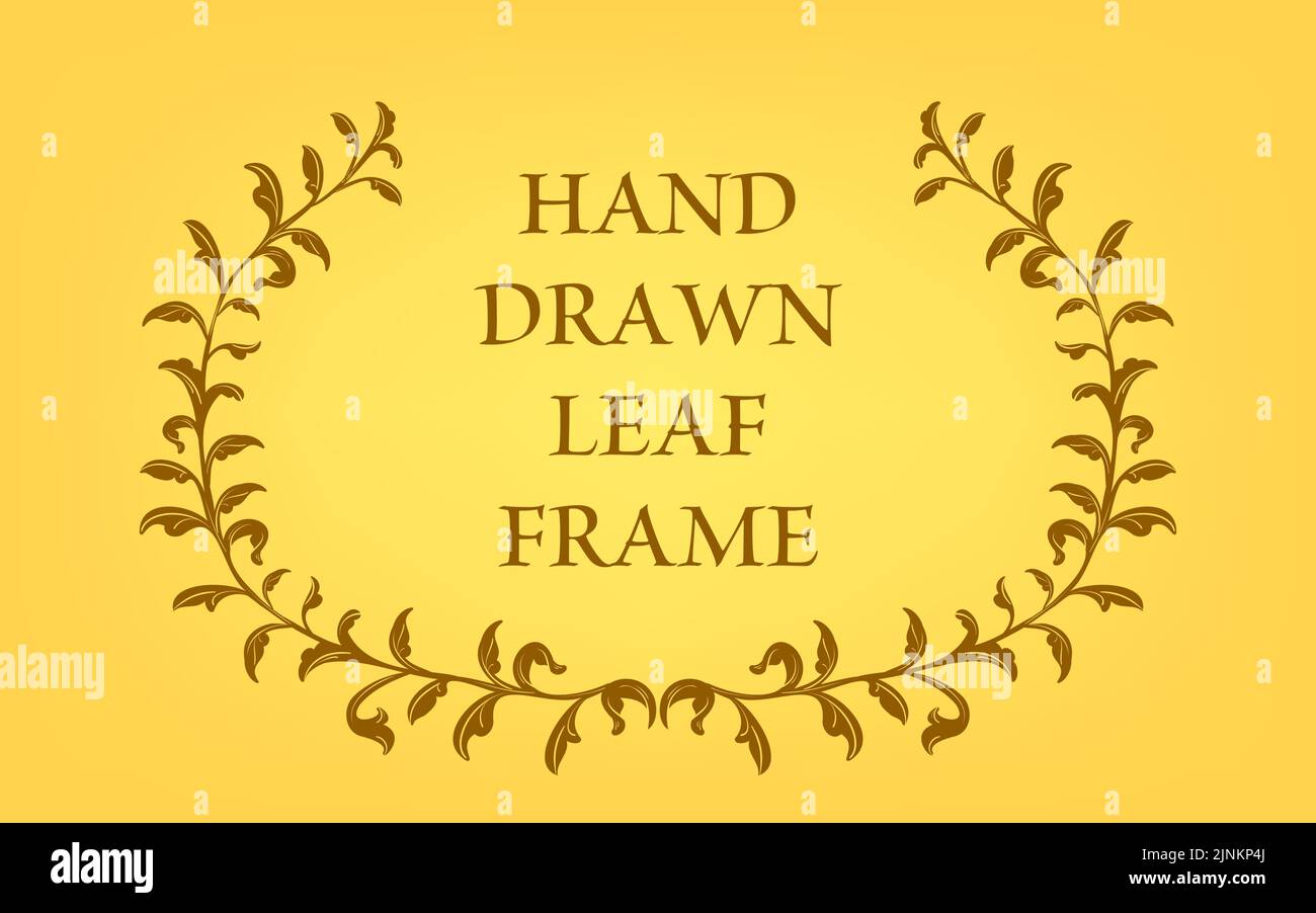 Frame material, hand-painted natural leaf frame Stock Vector Image ...