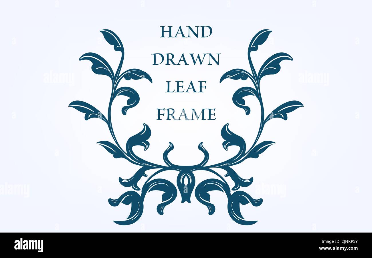 Frame material, hand-painted natural leaf frame Stock Vector Image ...