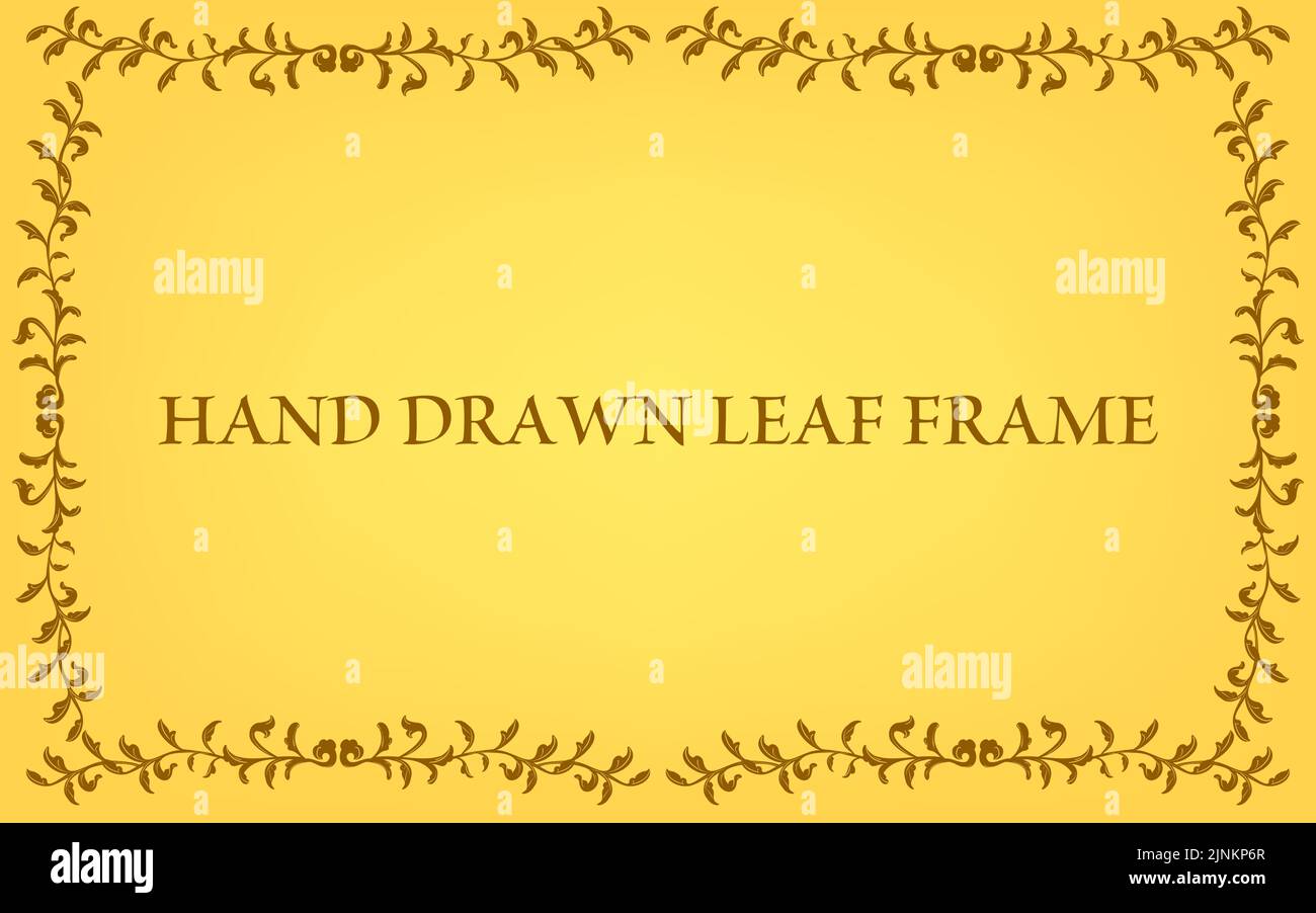 Frame material, hand-painted natural leaf frame Stock Vector Image ...