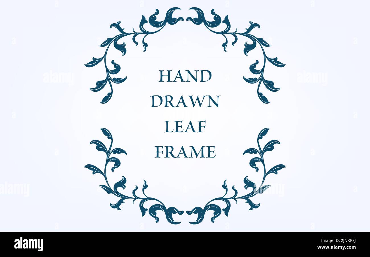 Frame material, hand-painted natural leaf frame Stock Vector Image ...