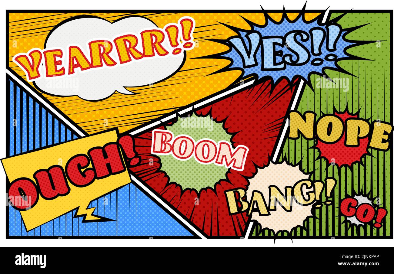 Illustration material: American comic style, pop balloons and ...