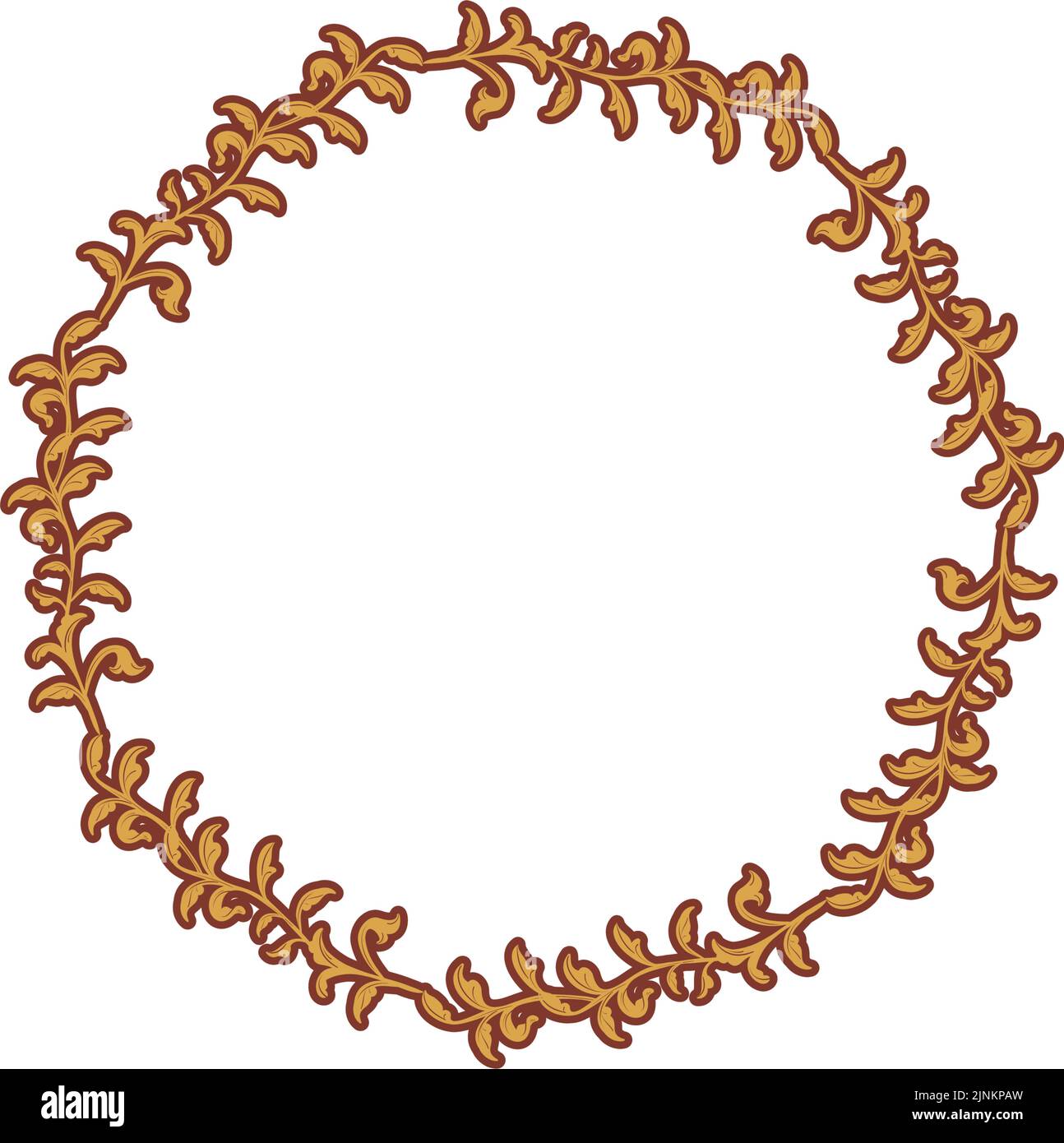 Frame material, hand-painted natural leaf frame Stock Vector Image ...