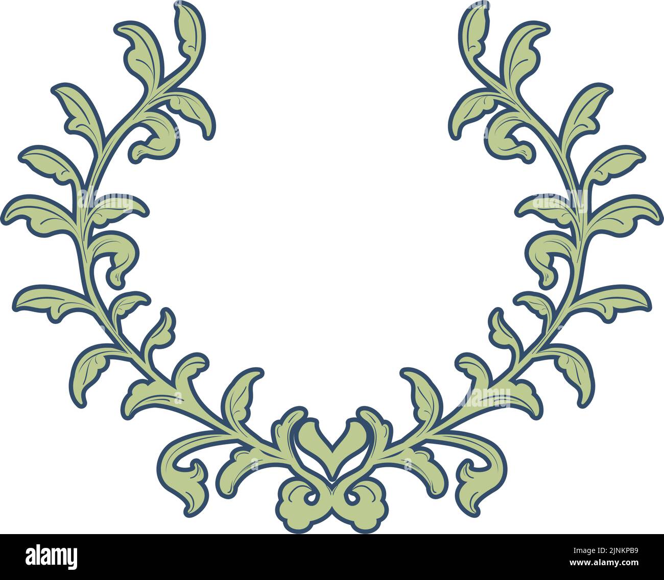 Frame material, hand-painted natural leaf frame Stock Vector Image ...