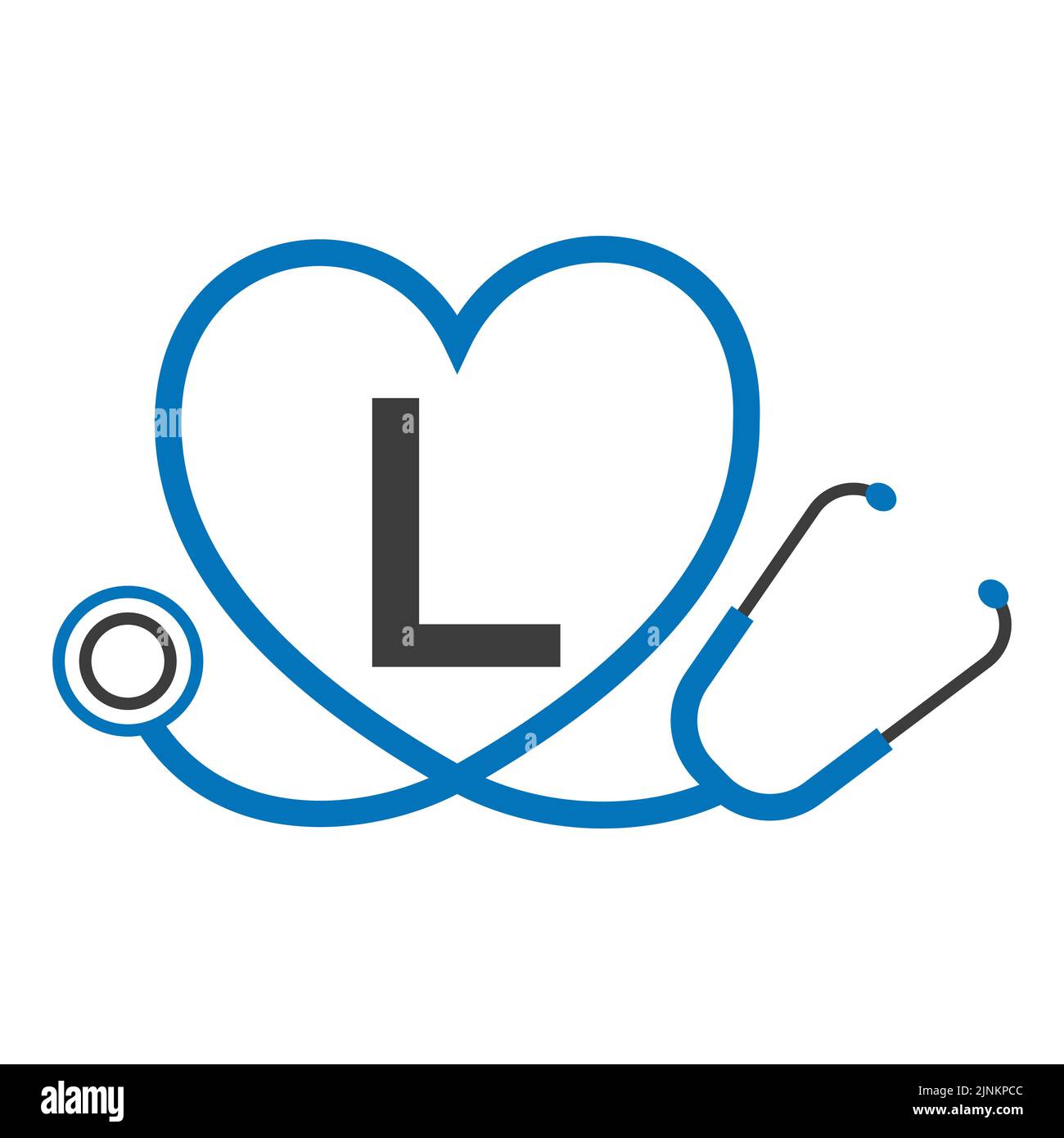 Medical Logo on Letter L Template. Doctors Logo with Stethoscope Sign ...