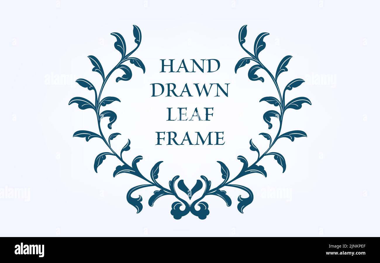 Frame material, hand-painted natural leaf frame Stock Vector Image ...