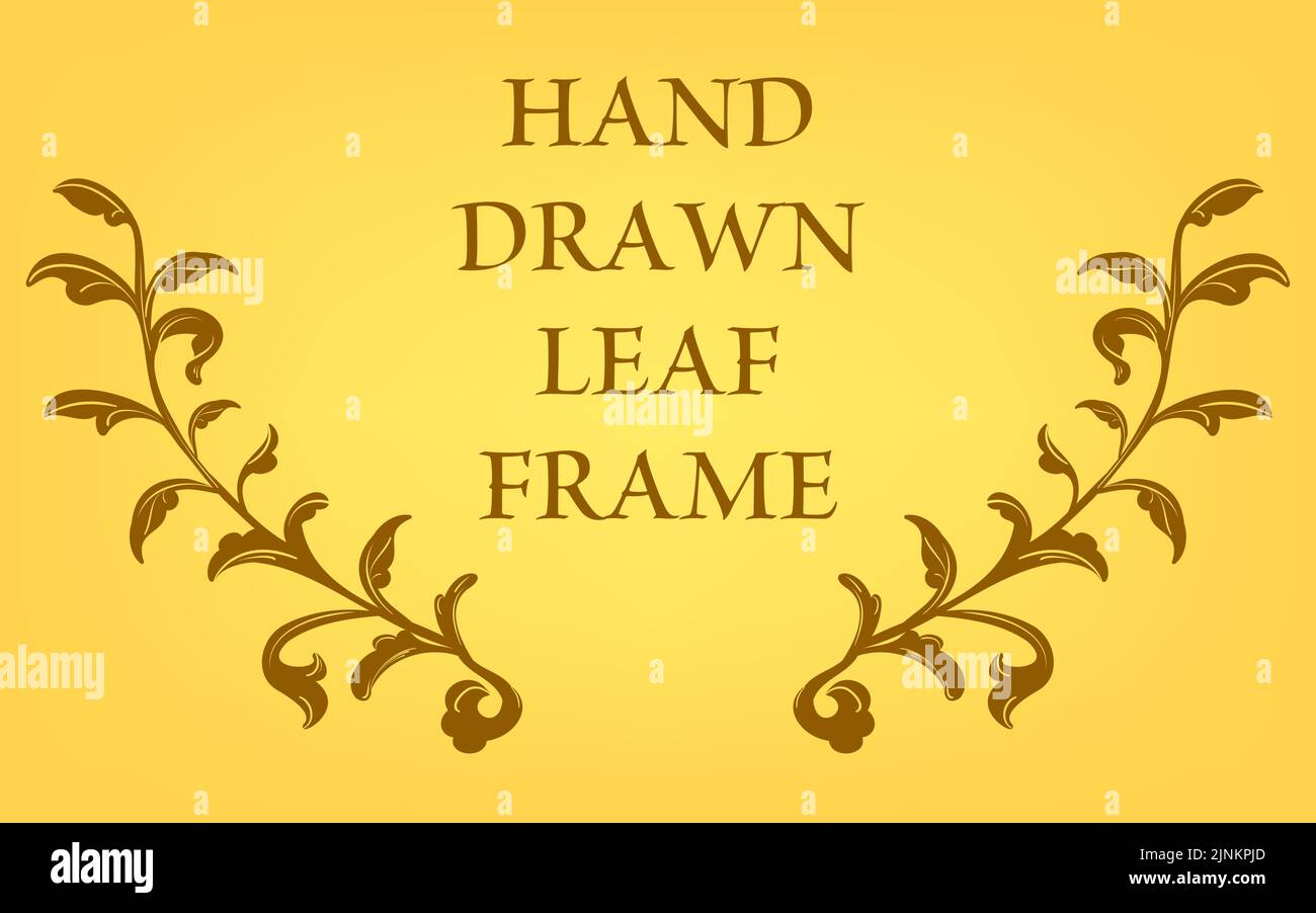 Frame material, hand-painted natural leaf frame Stock Vector Image ...