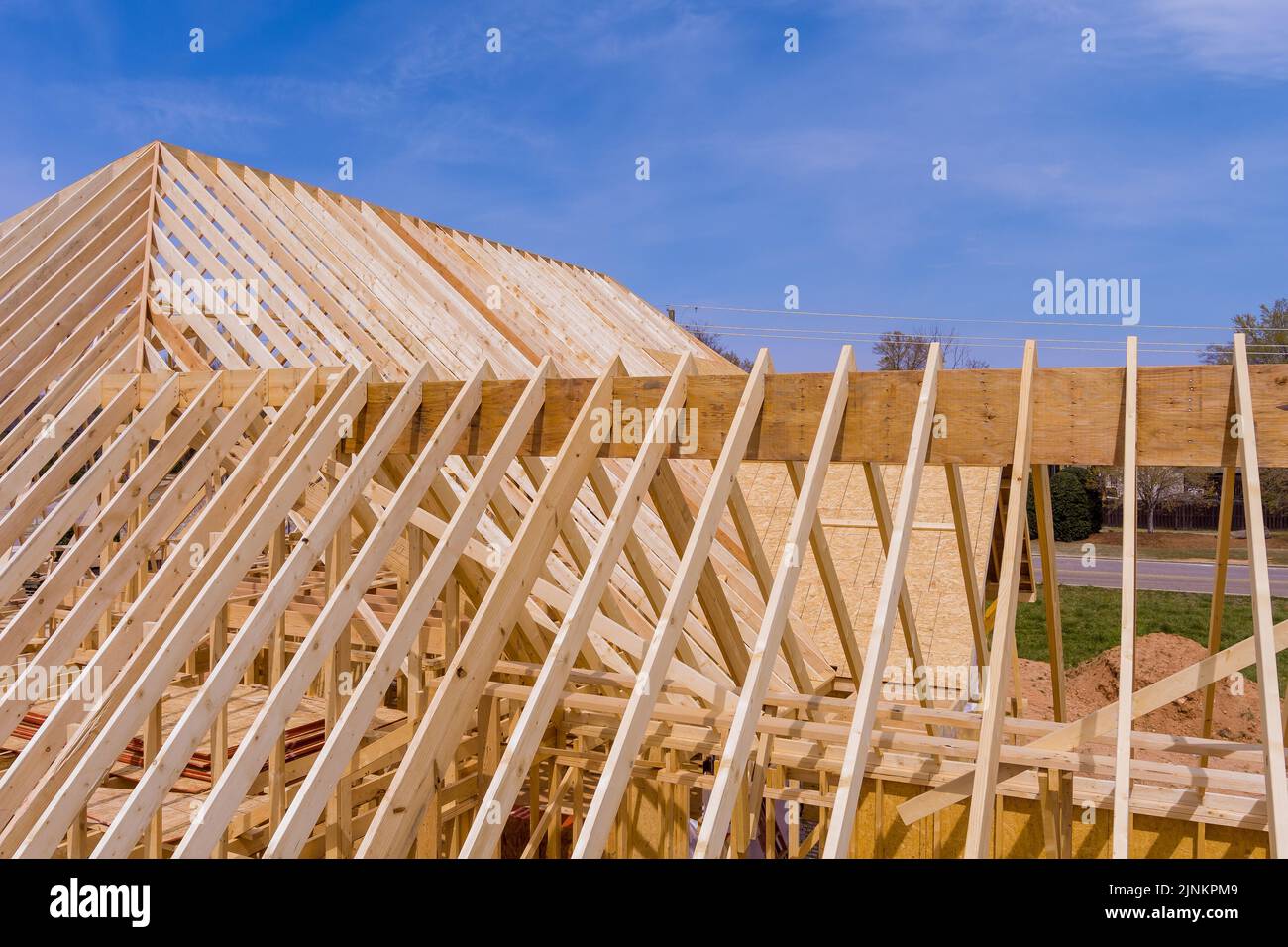 beams, house roof, Wooden construction, beam, house roofs Stock Photo ...
