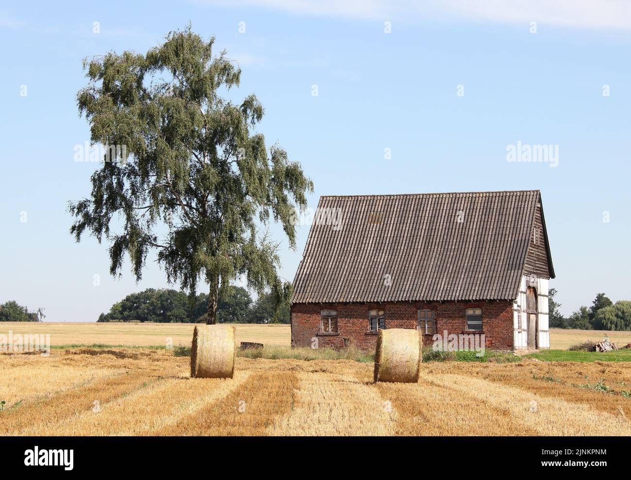 field, straw bales, barn, fields, straw bale, barns Stock Photo - Alamy
