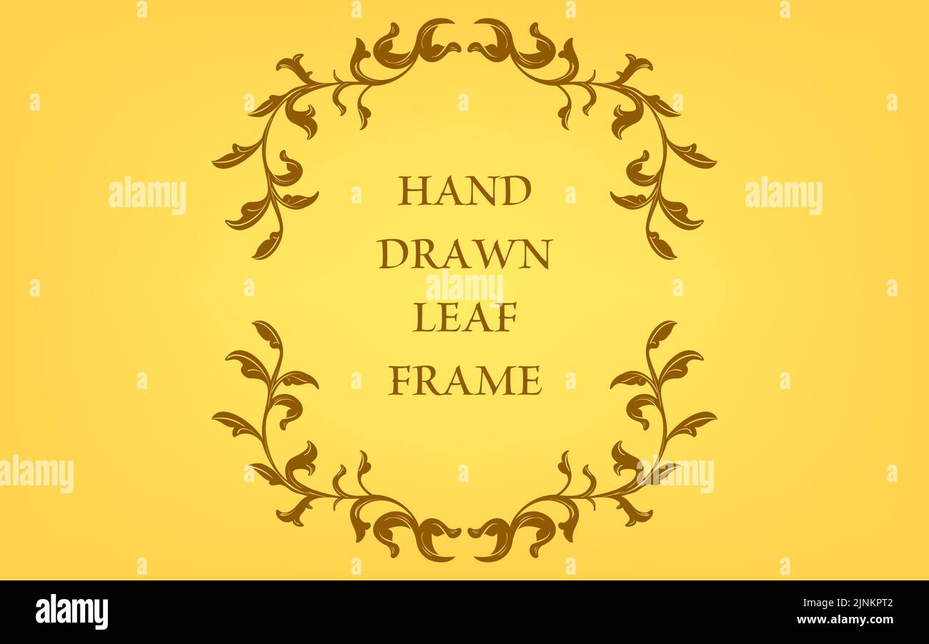 Frame material, hand-painted natural leaf frame Stock Vector Image ...