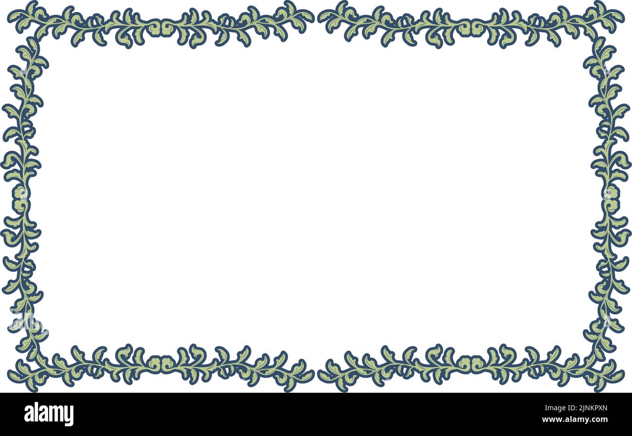 Frame material, hand-painted natural leaf frame Stock Vector Image ...