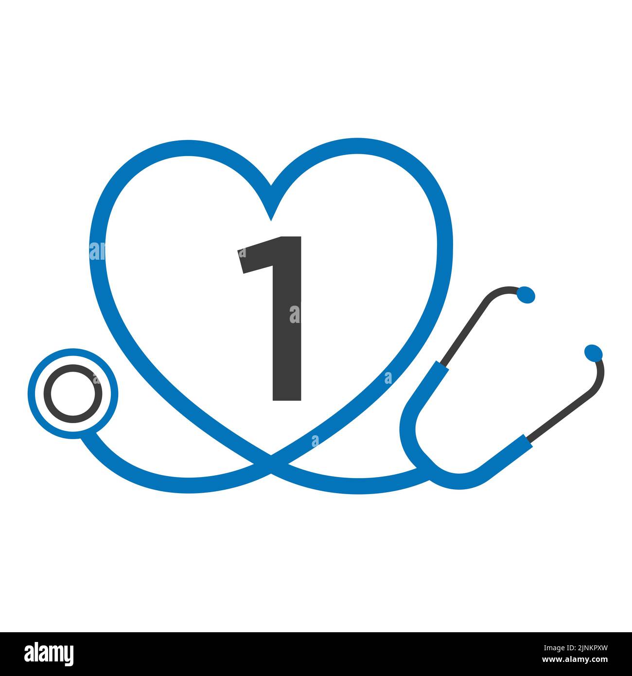 Medical Logo on Letter 1 Template. Doctors Logo with Stethoscope Sign ...
