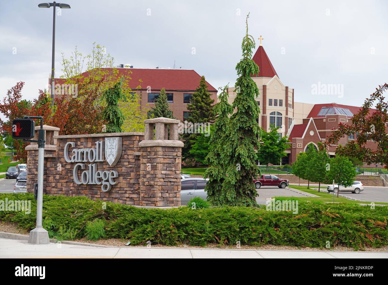 HELENA, MT -10 JUN 2021- View of the college campus of Carroll College ...