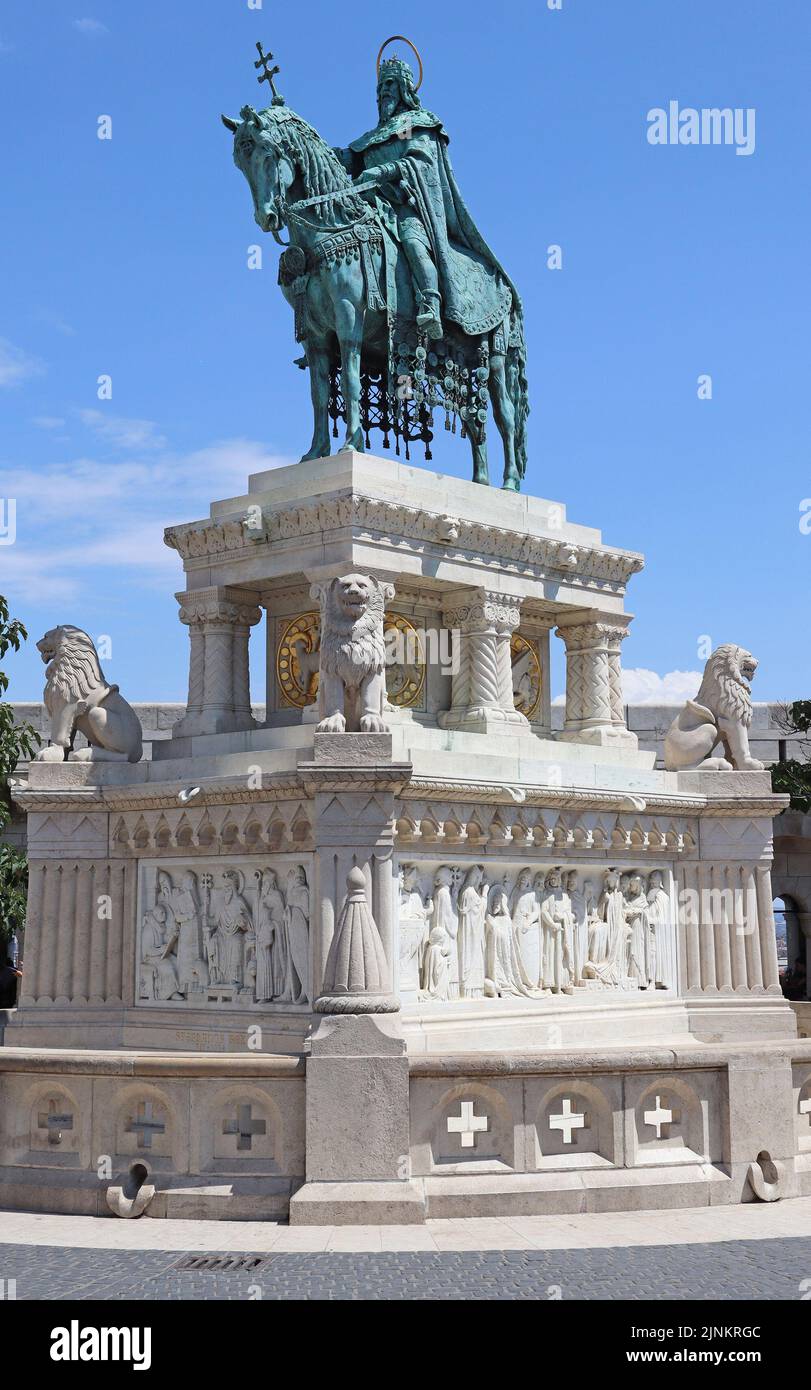 Statue of St Stephen in Budapest city, Hungary Stock Photo - Alamy