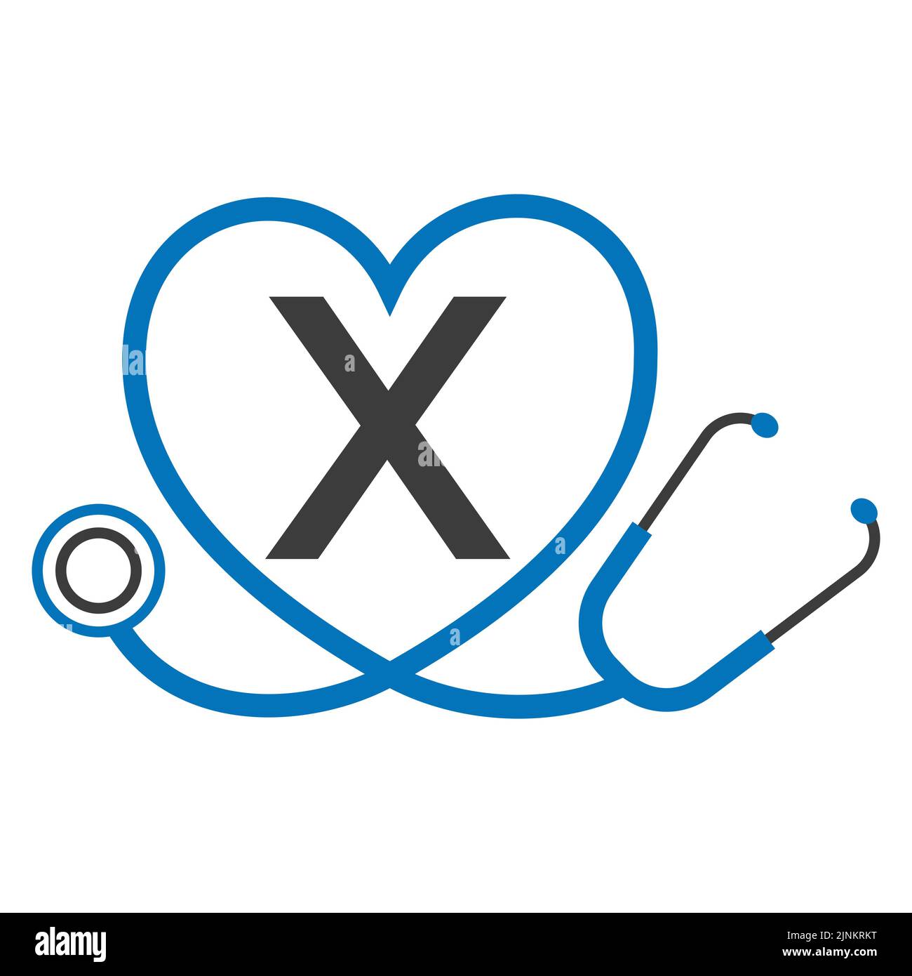 Medical Logo on Letter X Template. Doctors Logo with Stethoscope Sign ...
