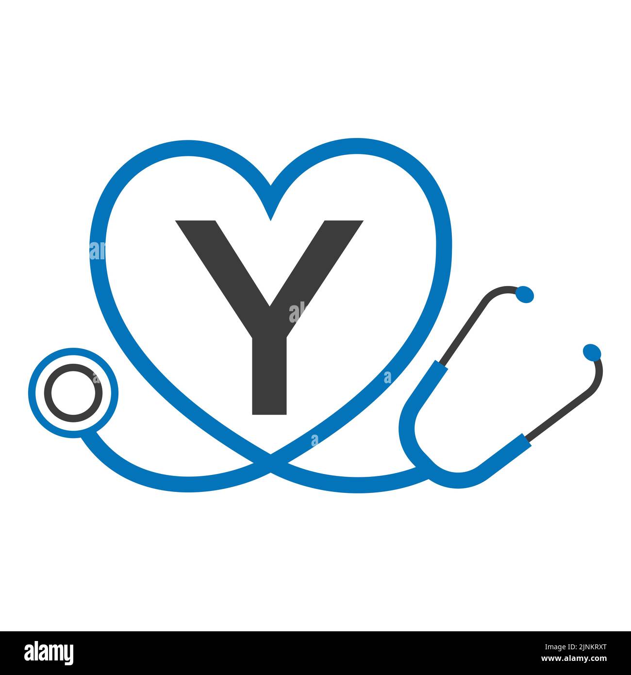 Medical Logo on Letter Y Template. Doctors Logo with Stethoscope Sign ...